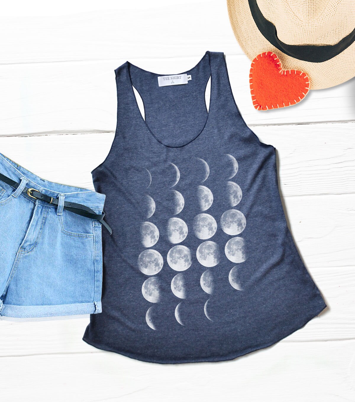 Moon Phase Tank Top Moon Tank Top Full Moon T-shirt Clothing | Etsy