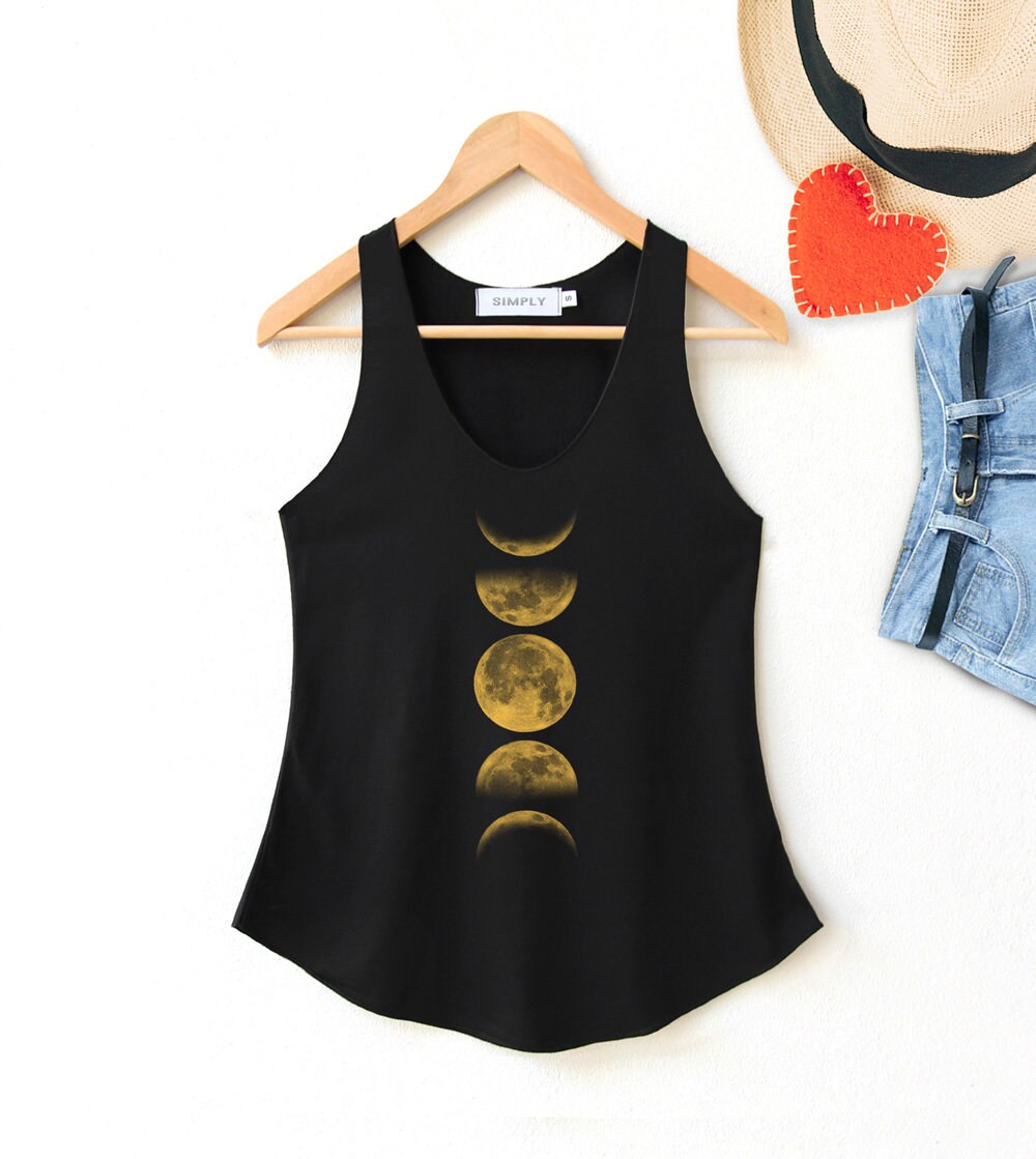 Moon Phases Tank Top Moon Tank Top Full Moon T-shirt Clothing - Etsy