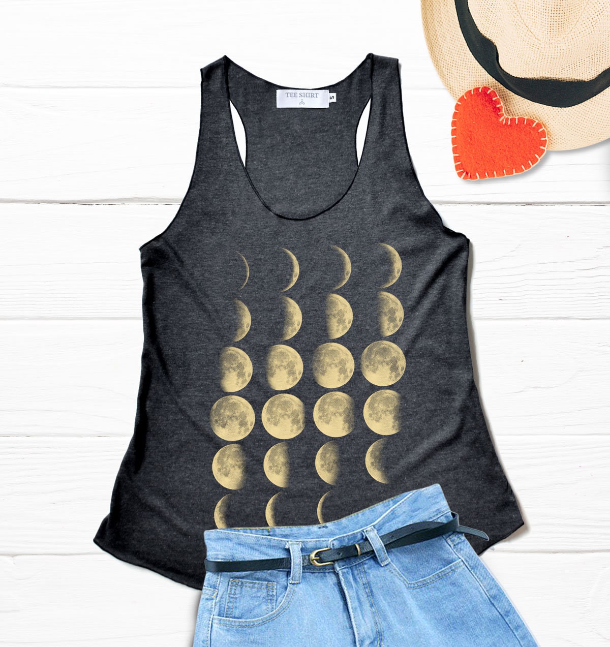 Moon Phase Tank Top Moon Tank Top Full Moon T-shirt Clothing | Etsy