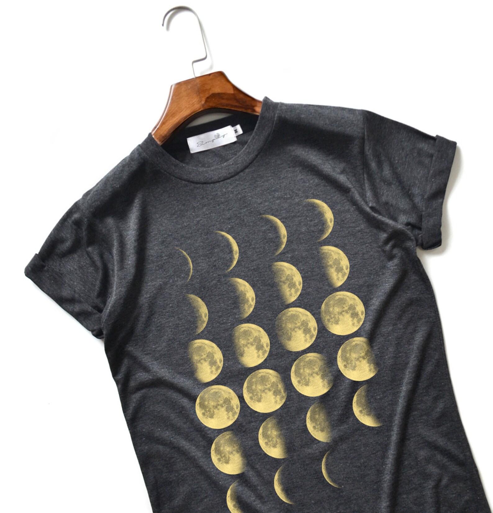 Moon T-shirts Moon Gold T-shirt Full Moon Top High Quality | Etsy