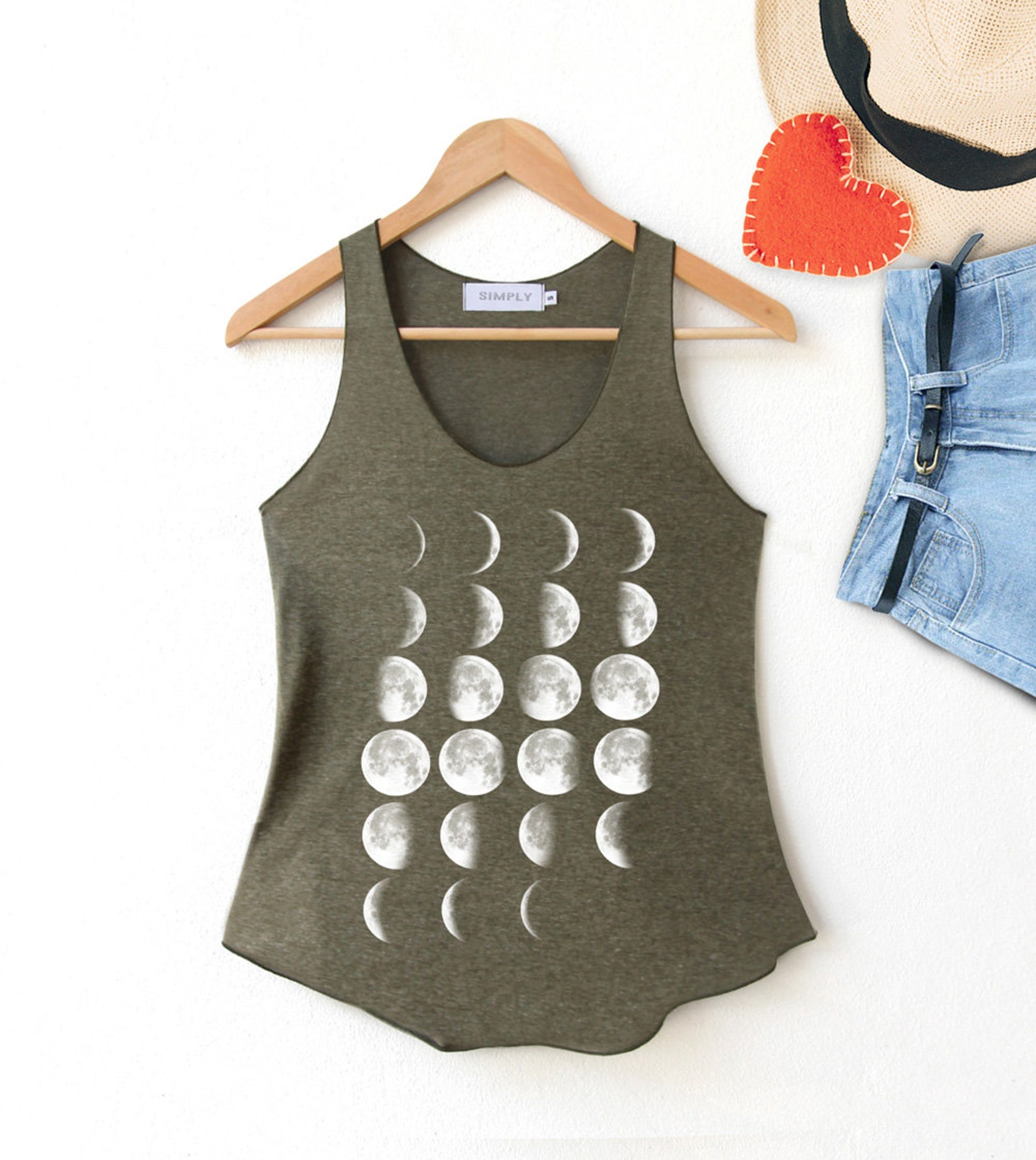 Moon Phase Tank Top Moon Tank Top Full Moon T-shirt Clothing - Etsy