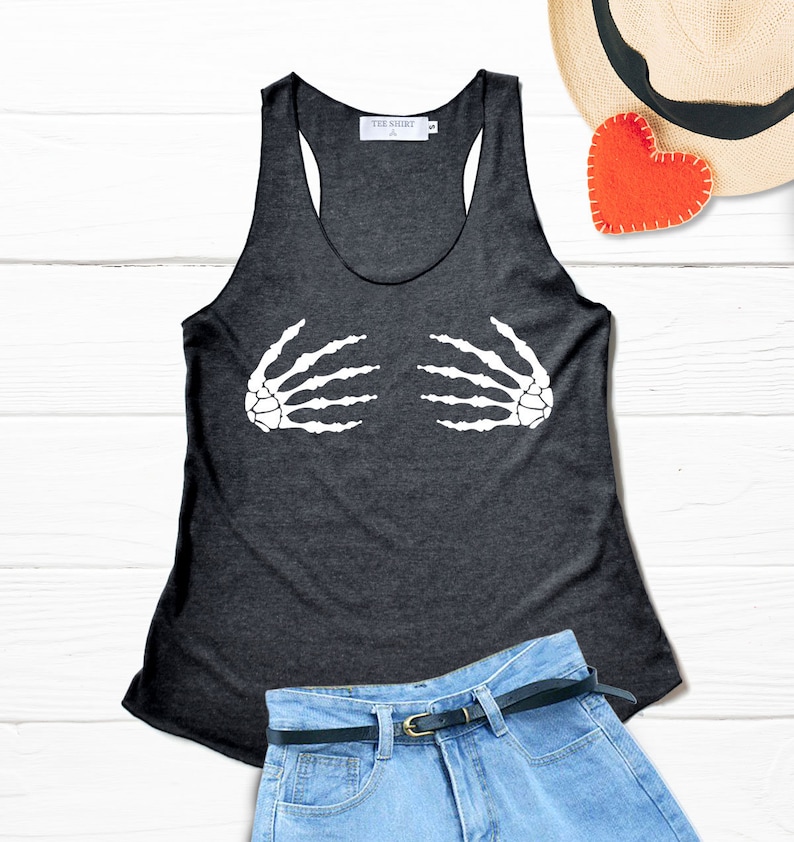 Hand Shirt Skeleton Tank Top Halloween Tank Top Funny Hand - Etsy