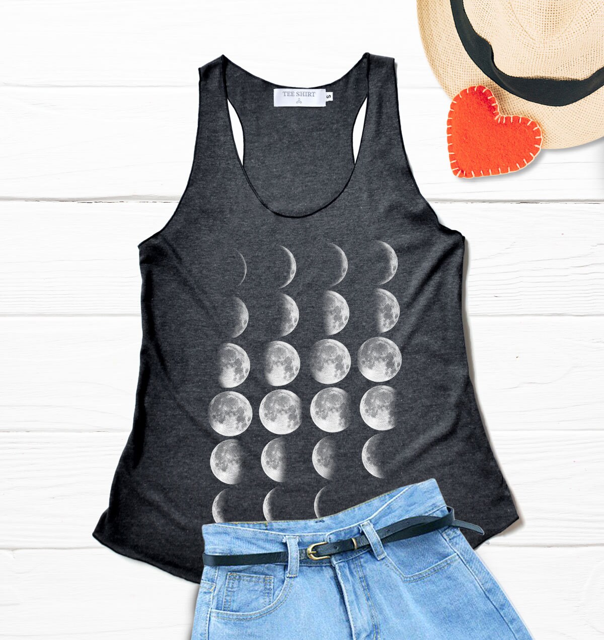 Moon Phase Tank Top Moon Tank Top Full Moon T-shirt Clothing | Etsy