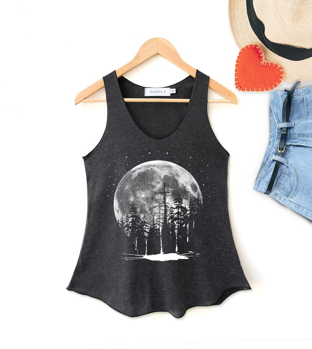 Forest Moon Tank Top Moon Tank Top Full Moon T-shirt Clothing Tank Top ...