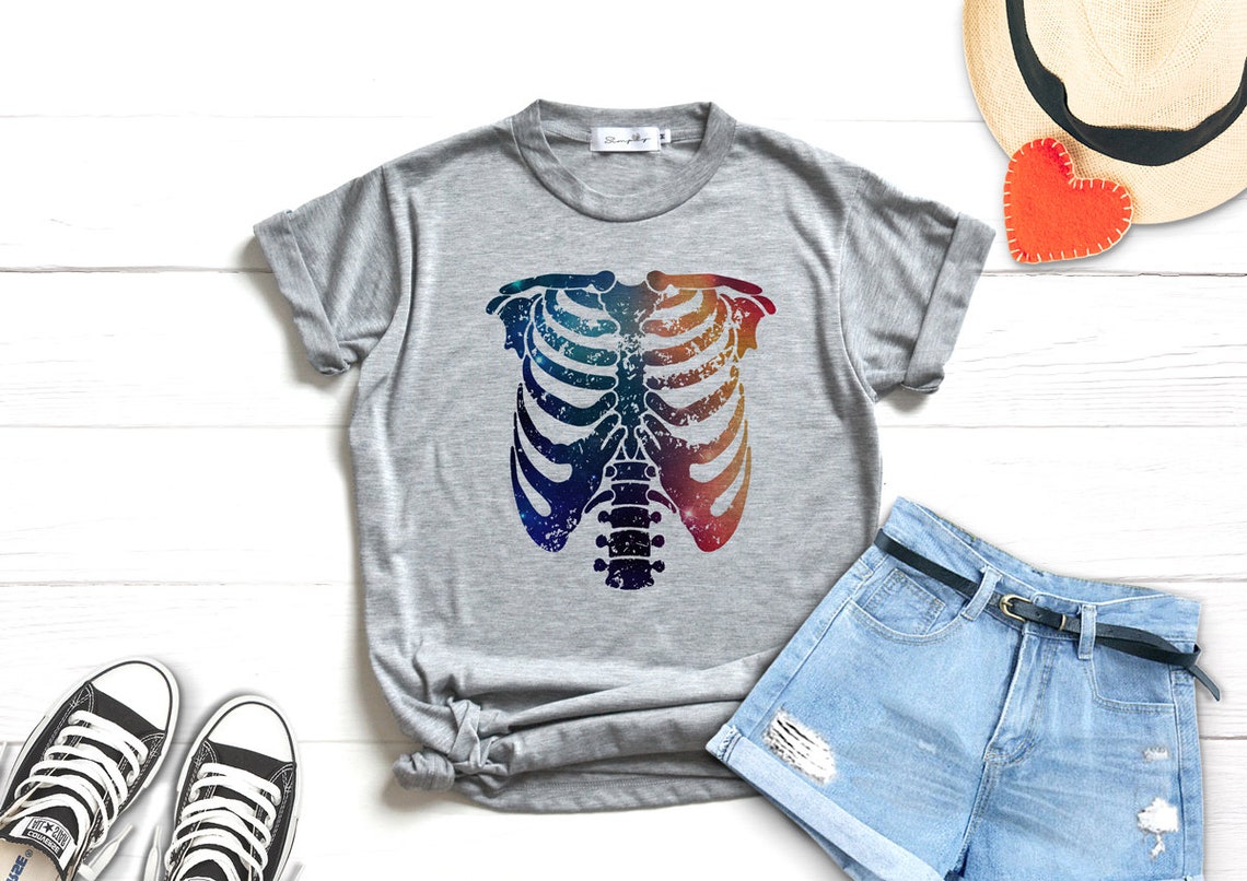 Skeleton Shirt Halloween Funny T-shirts Moon Shirt the Moon - Etsy