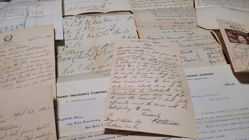 1800-1900 Handwritten/typed Documents 100-150 Years Old. Ephemera ...