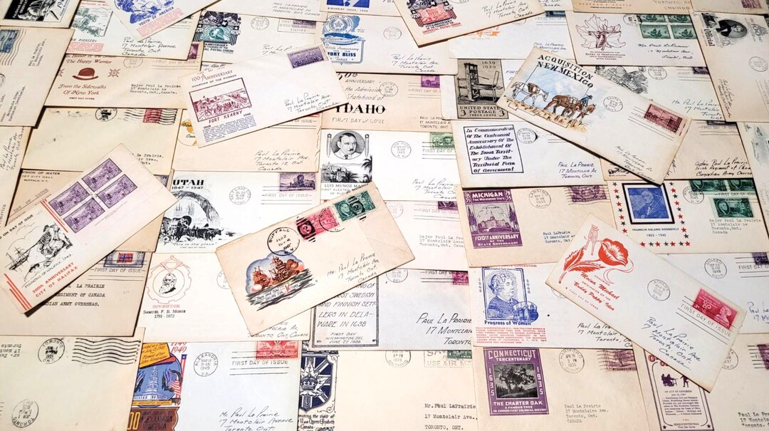 First Day Letter Covers & Stamps. Vintage Envelopes/ephemera ...
