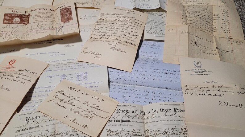 1800-1900 Handwritten/typed Documents 100-150 Years Old. Ephemera ...