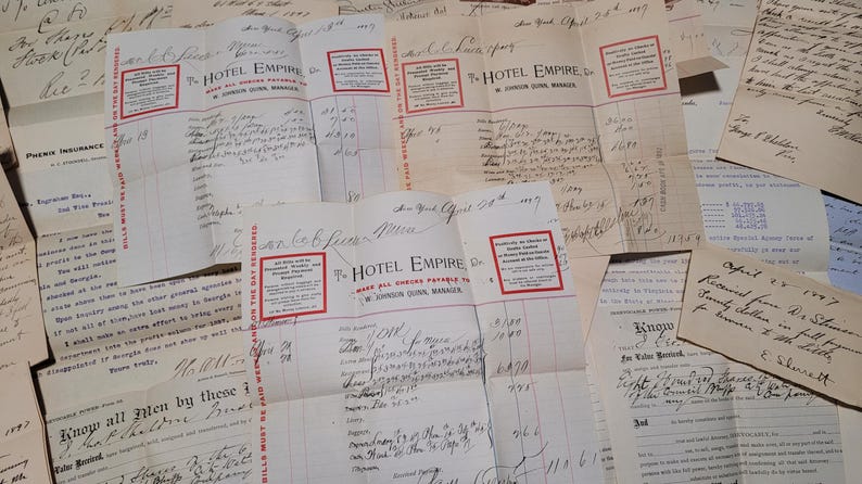 1800-1900 Handwritten/typed Documents 100-150 Years Old. Ephemera ...