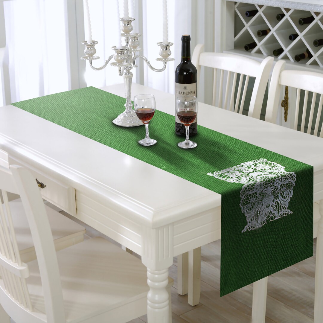 AAYU Burlap Table Runner, Decorazioni per la casa, Bianco stampato su ...