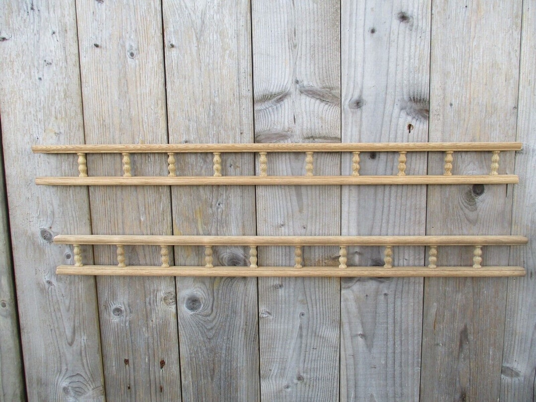 2 X Solid Oak Gallery Rail Kitchen Cabinets 79.5 Cm Long - Etsy UK