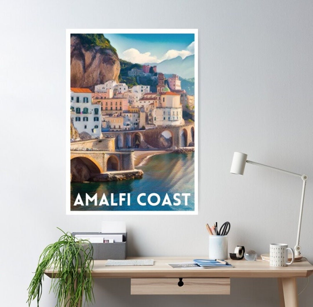Amalfi Coast Vintage Printable Travel Poster | Wall Art| Home Decor ...