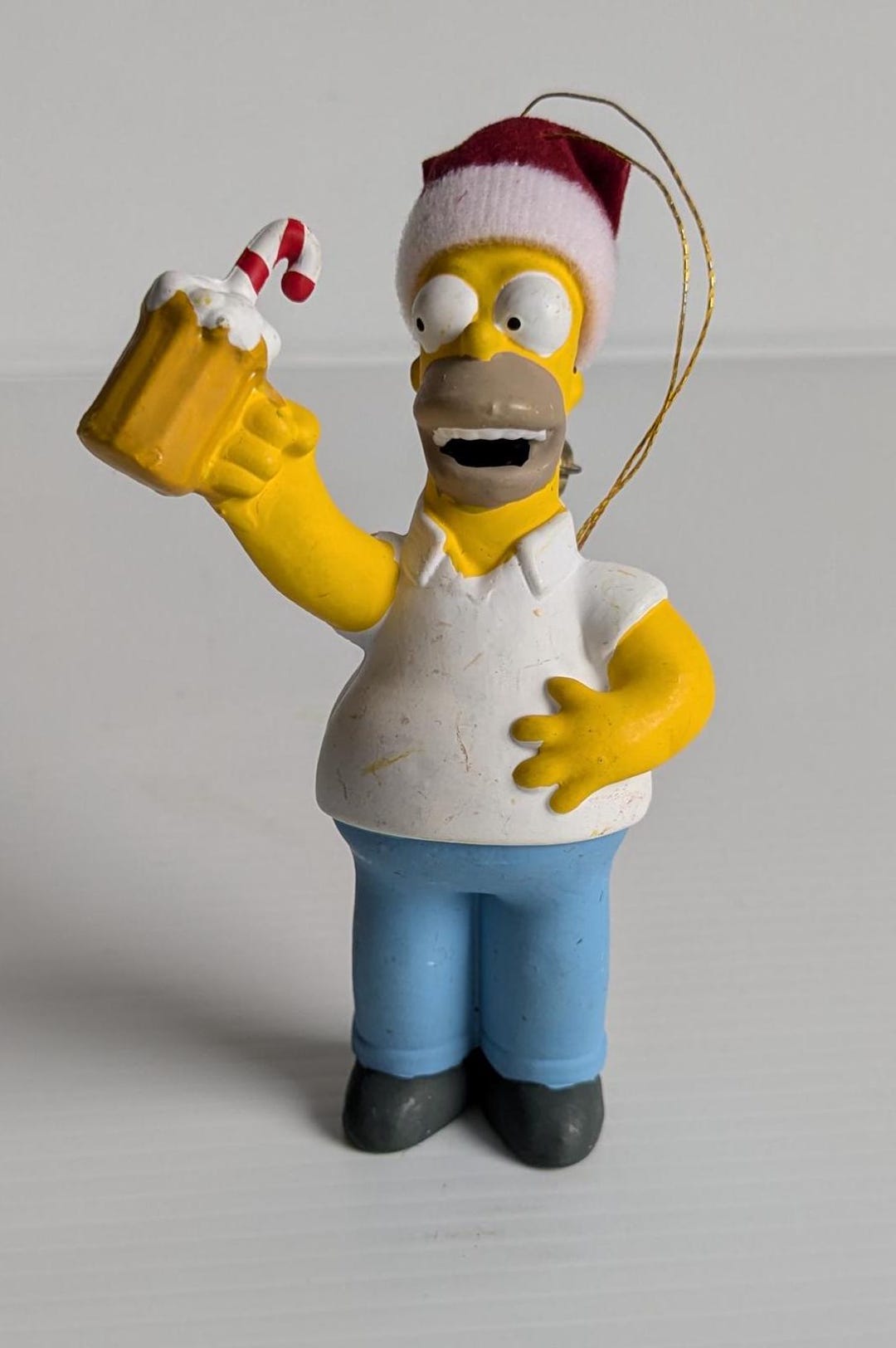 Vintage Homer Simpson Beer Mug Candy Cane Hat Christmas Ornament/ Homer ...