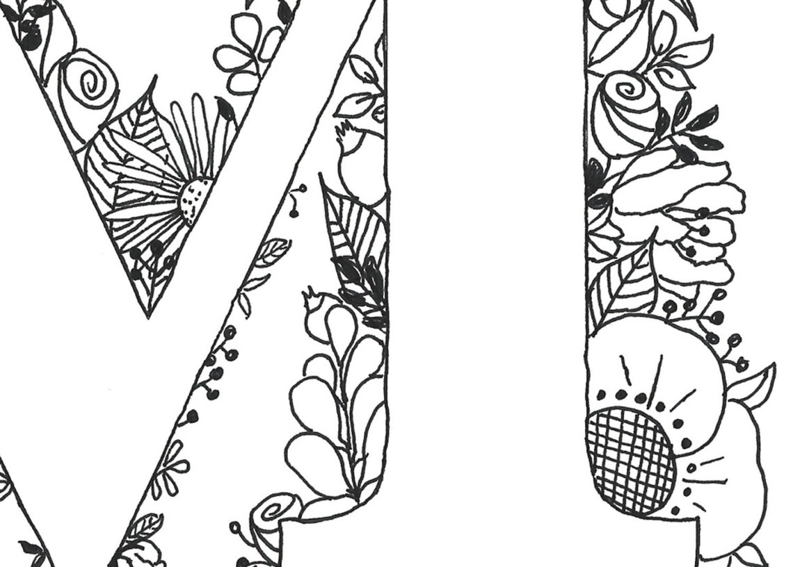 Letter M Monogram Printable Monogram Print Nursery | Etsy