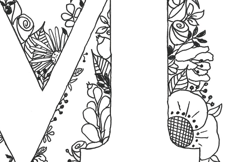 Letter M Monogram Printable Monogram Print Nursery | Etsy