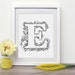 Letter E Monogram Printable Monogram Print Nursery Monogram 8x10 Inches ...