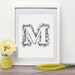 Letter M Monogram Printable - Monogram Print - Nursery Monogram 8x10 ...