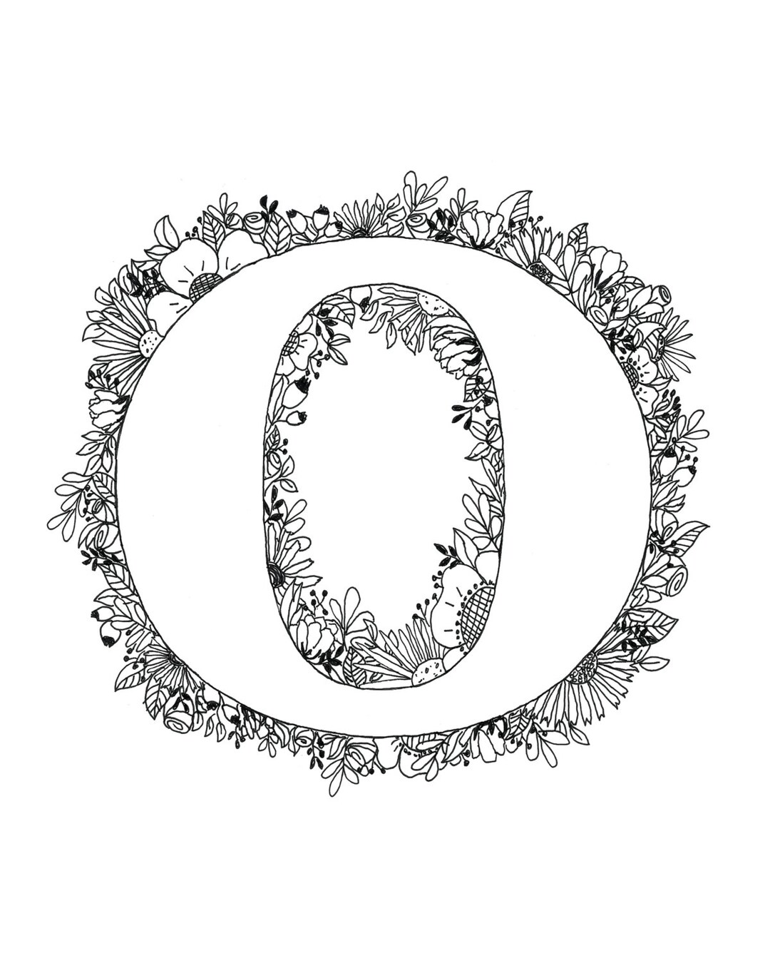 Letter O Monogram Printable - Monogram Print - Nursery Monogram 8x10 ...