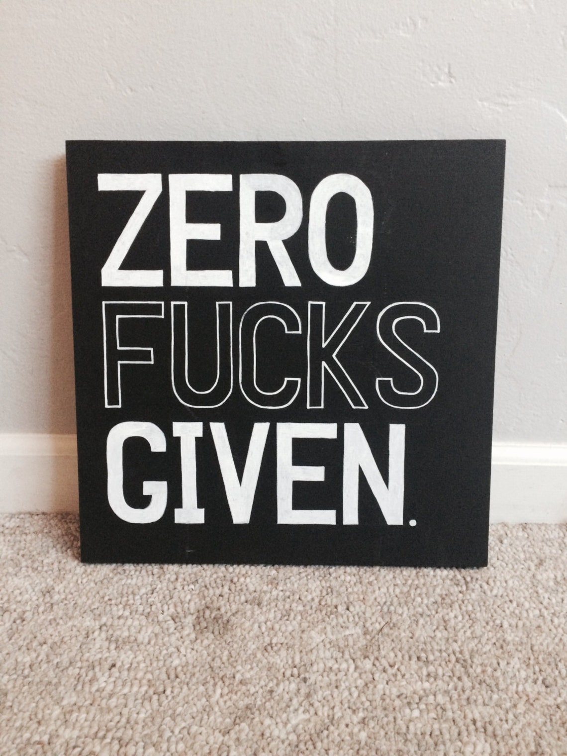 Zero Fgiven Sign - Etsy