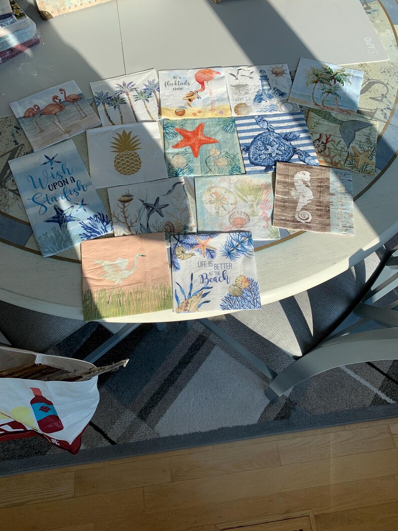 15 Nautical Napkins for Decoupage Sea Turtle Octopus Sea Horses Ect ...