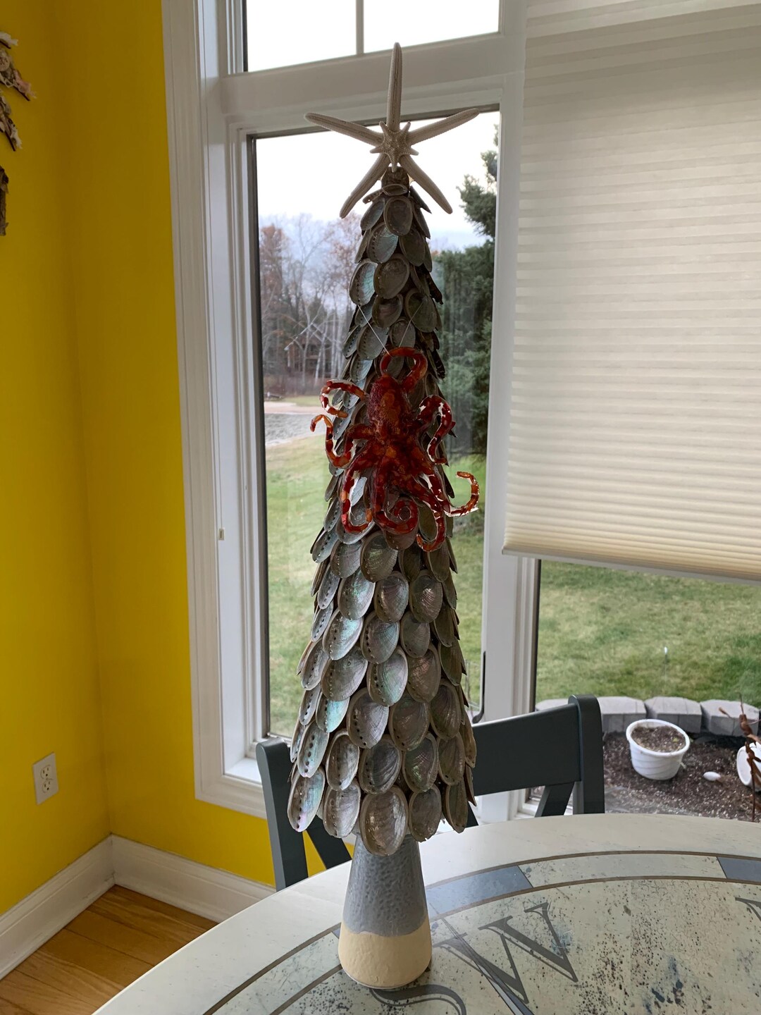 Large Abalone Shell Tree With Octopus 22”x6” Comes With Beautiful ...