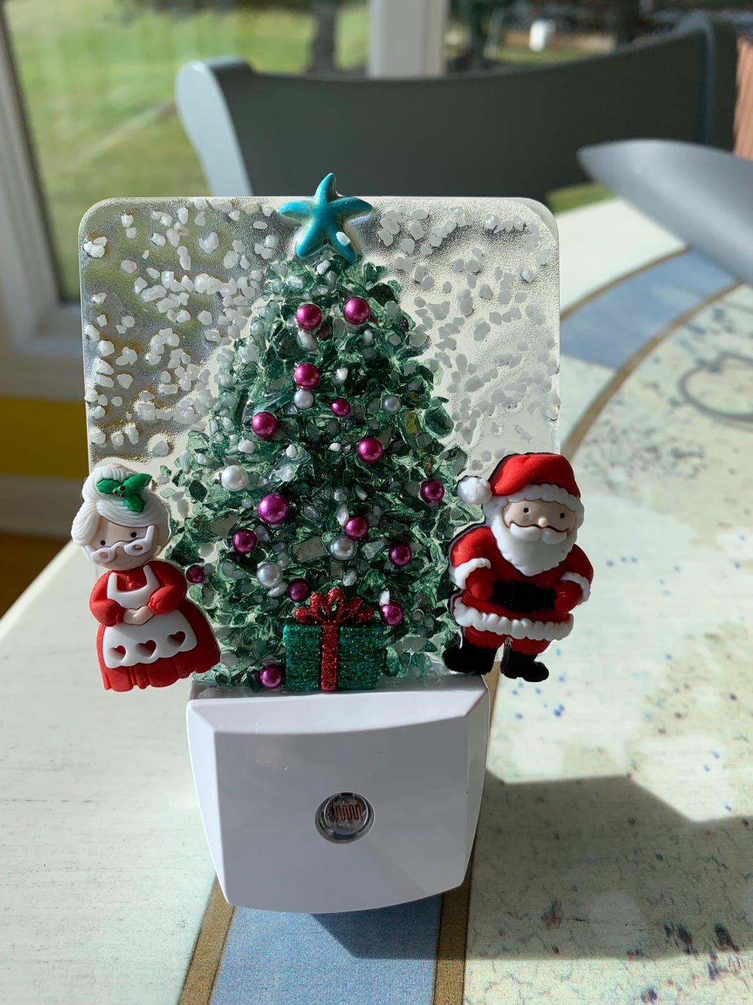 Santa and Miss Clause Led Dusk to Dawn Night Light - Etsy