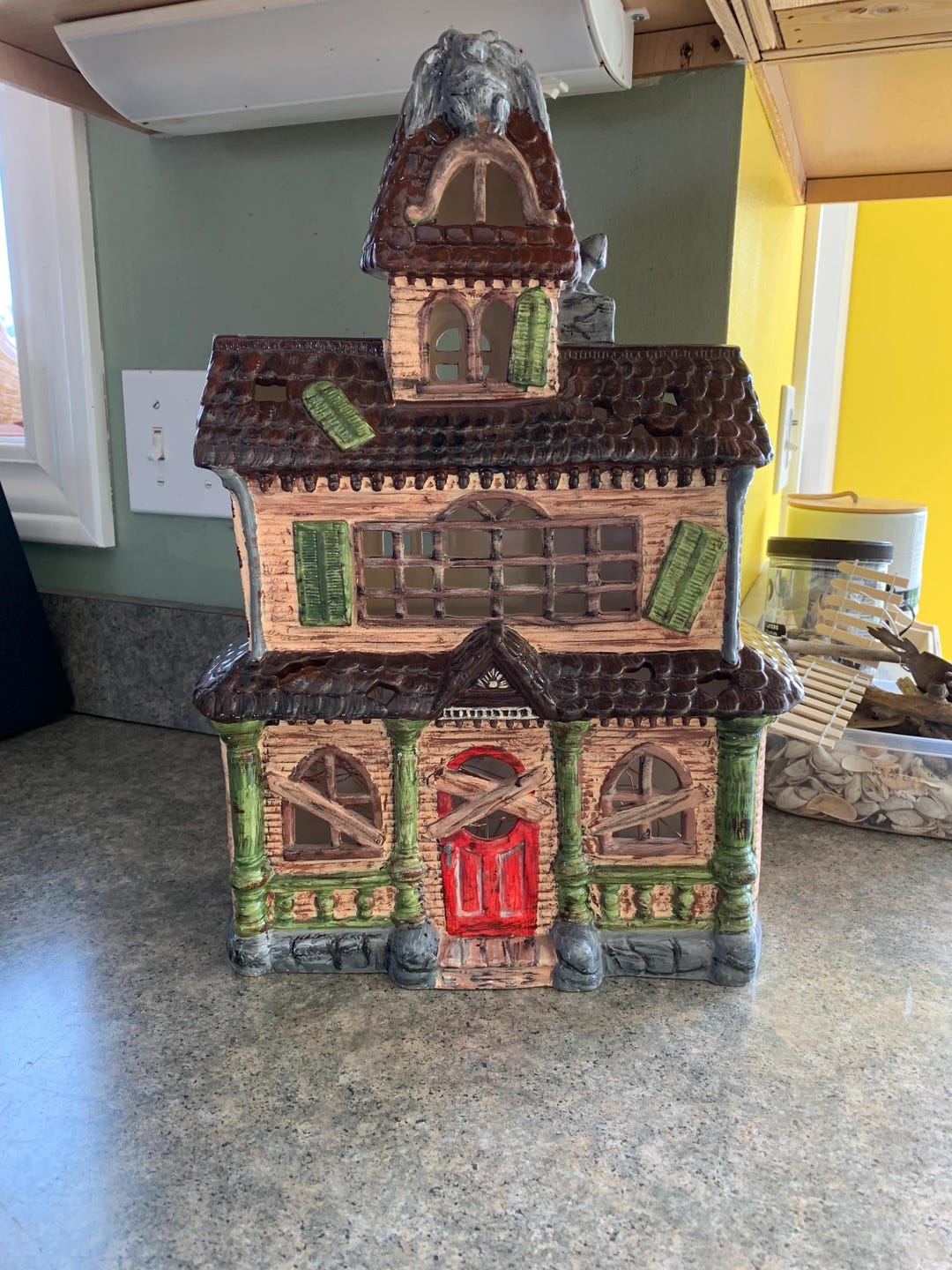 Large Lighted Haunted House for Decor 17”x12”x5” for Fall Decor - Etsy