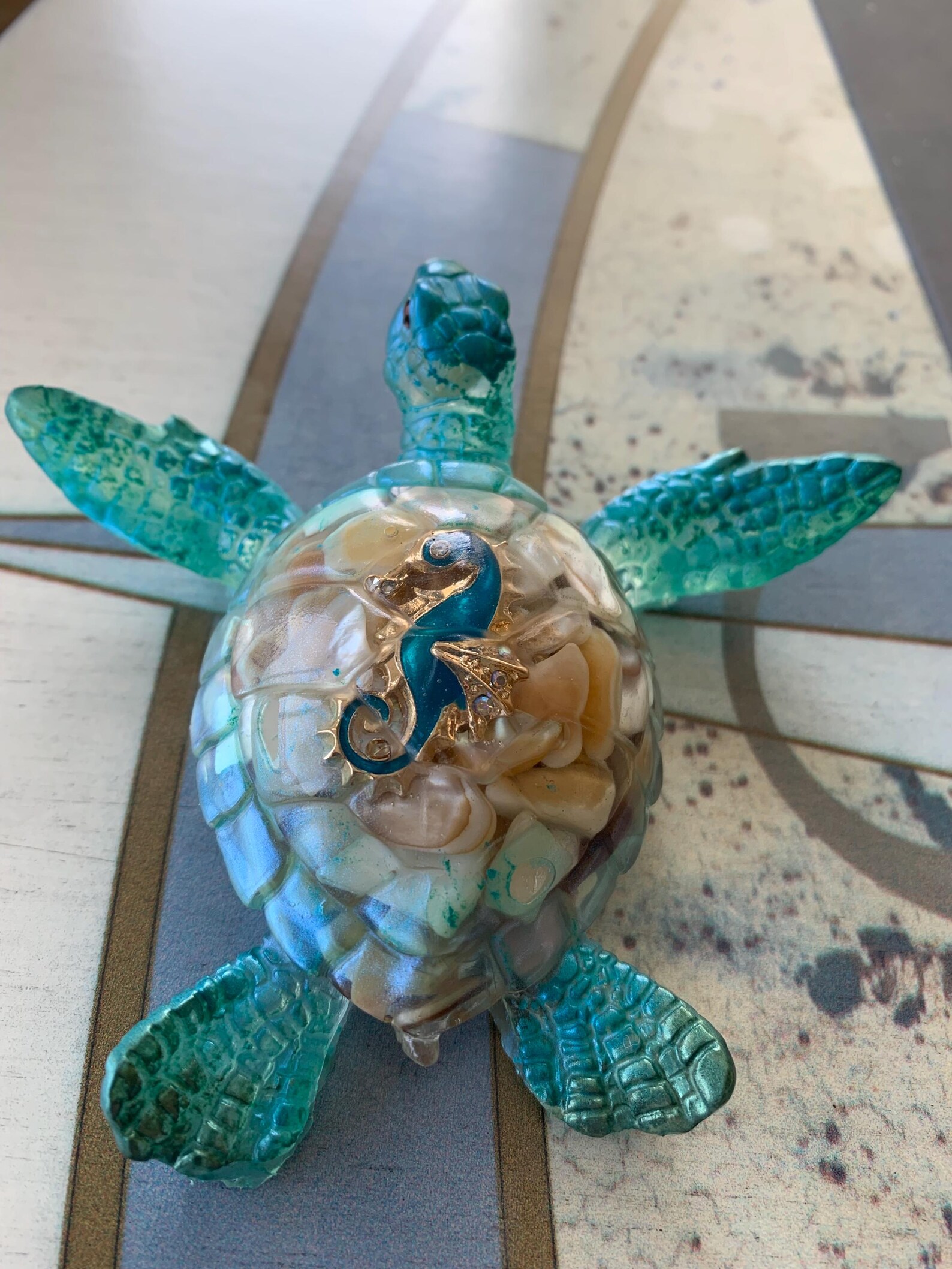 Large Sea Turtle Resin Art 4”x4” for Crafts or Decor - Etsy