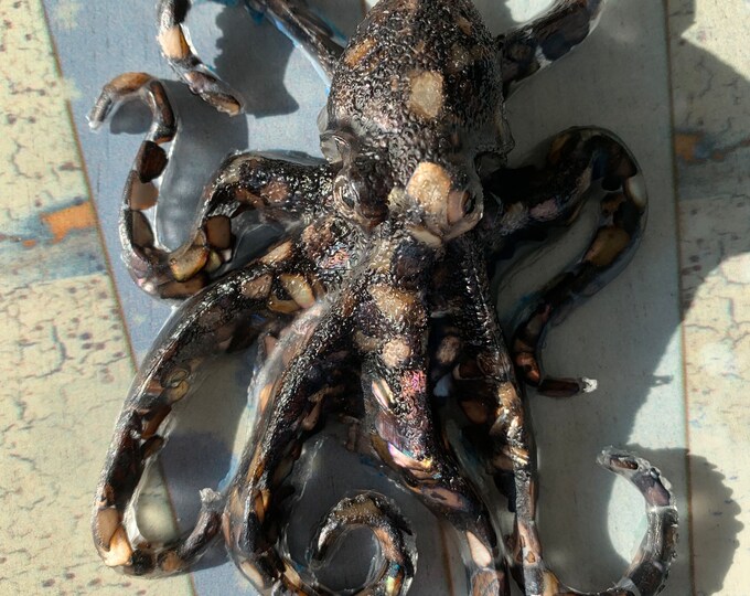 Large Resin Octopus, Deep-pour Crystal Clear Casted Resin, 3D Wall Art ...