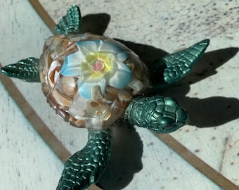 Large Sea Turtle Resin Art 4”x4” for Crafts or Decor - Etsy