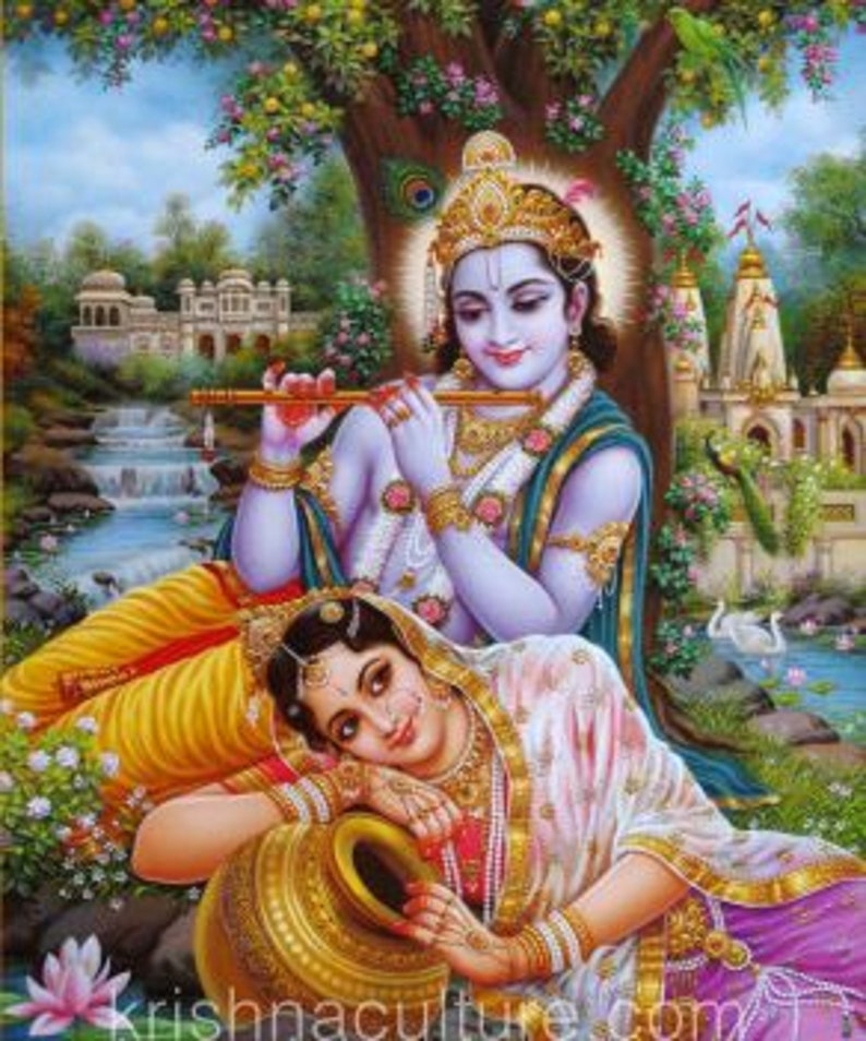 Krishna Radha Krishna Rasa CV16TC Canvas Art 10X12 - Etsy