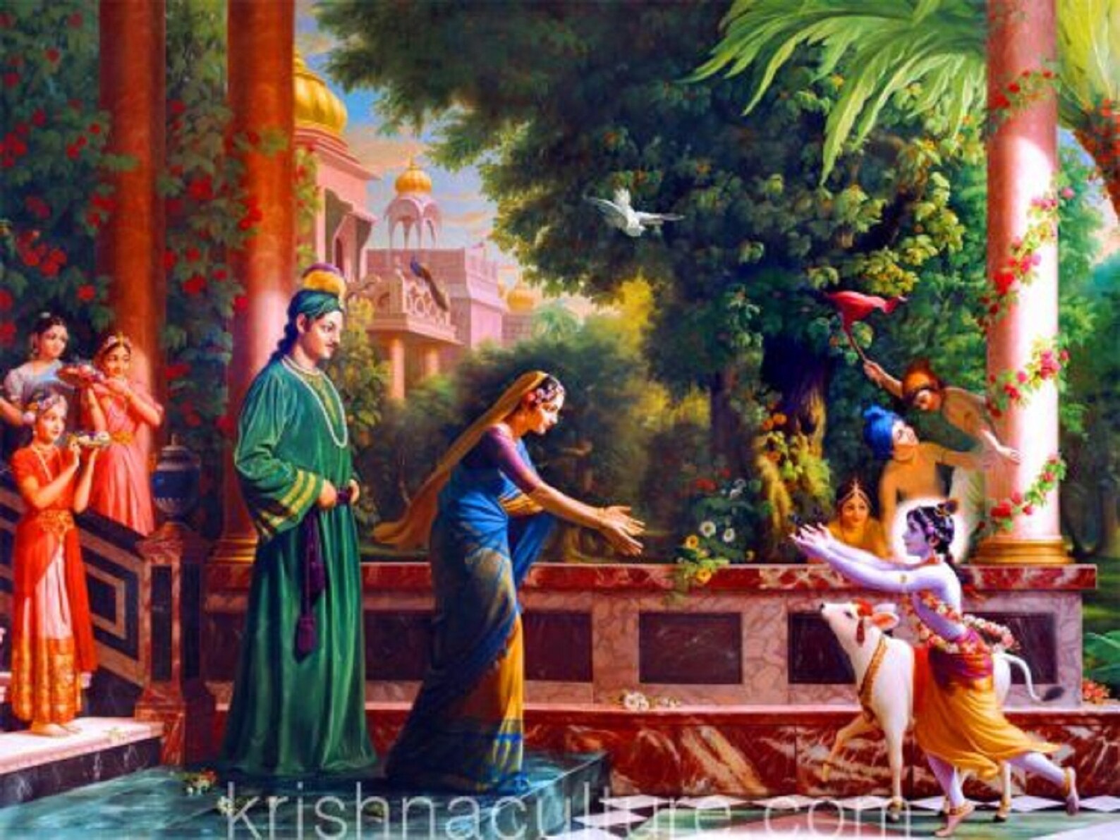 Krishna Krishna Coming Home CV77TB Canvas Art 9x12 - Etsy