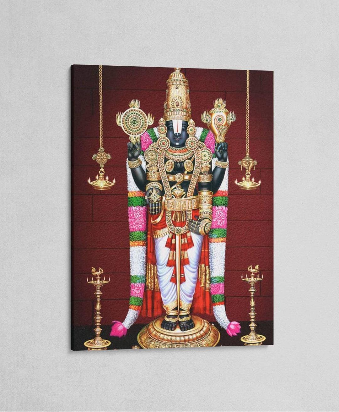 Lord Venkateswara / Srinivas / Balaji - Print on Canvas 12" X 16 ...