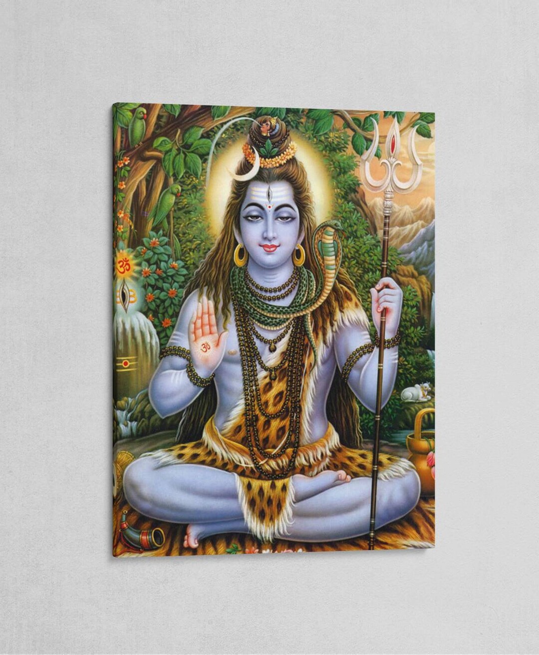 Lord Shiva Giving Blessings - Print on Canvas 12" X 16" CV154SB - Etsy
