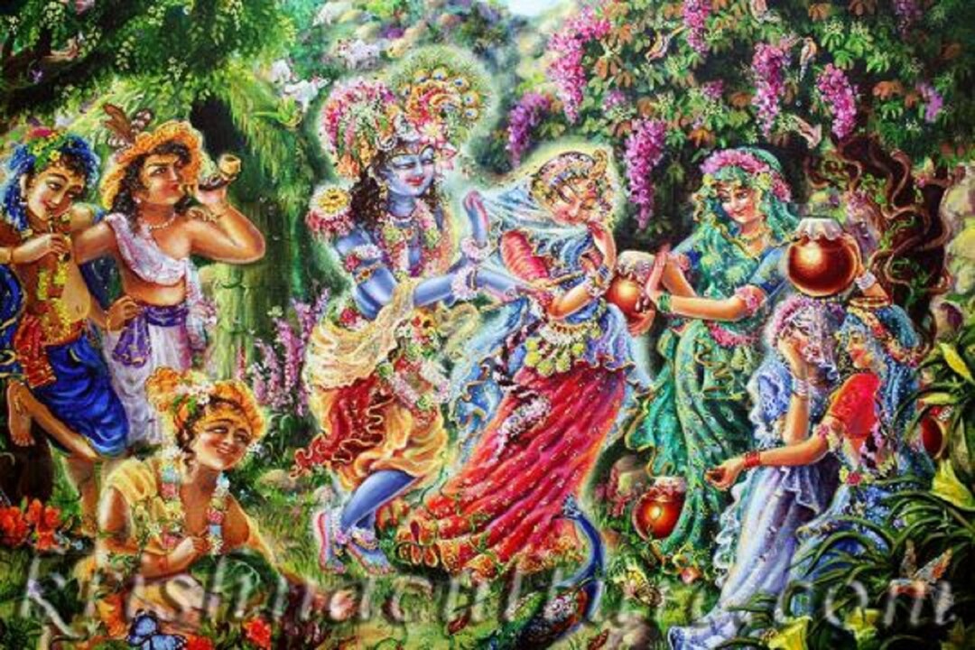 Krishna Radha Krishna Vraja CV119LA 24X36 - Etsy