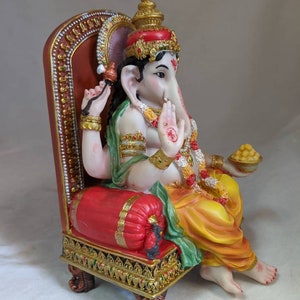 L107 Ganesh on Throne 10" Ganesh Asana - Etsy
