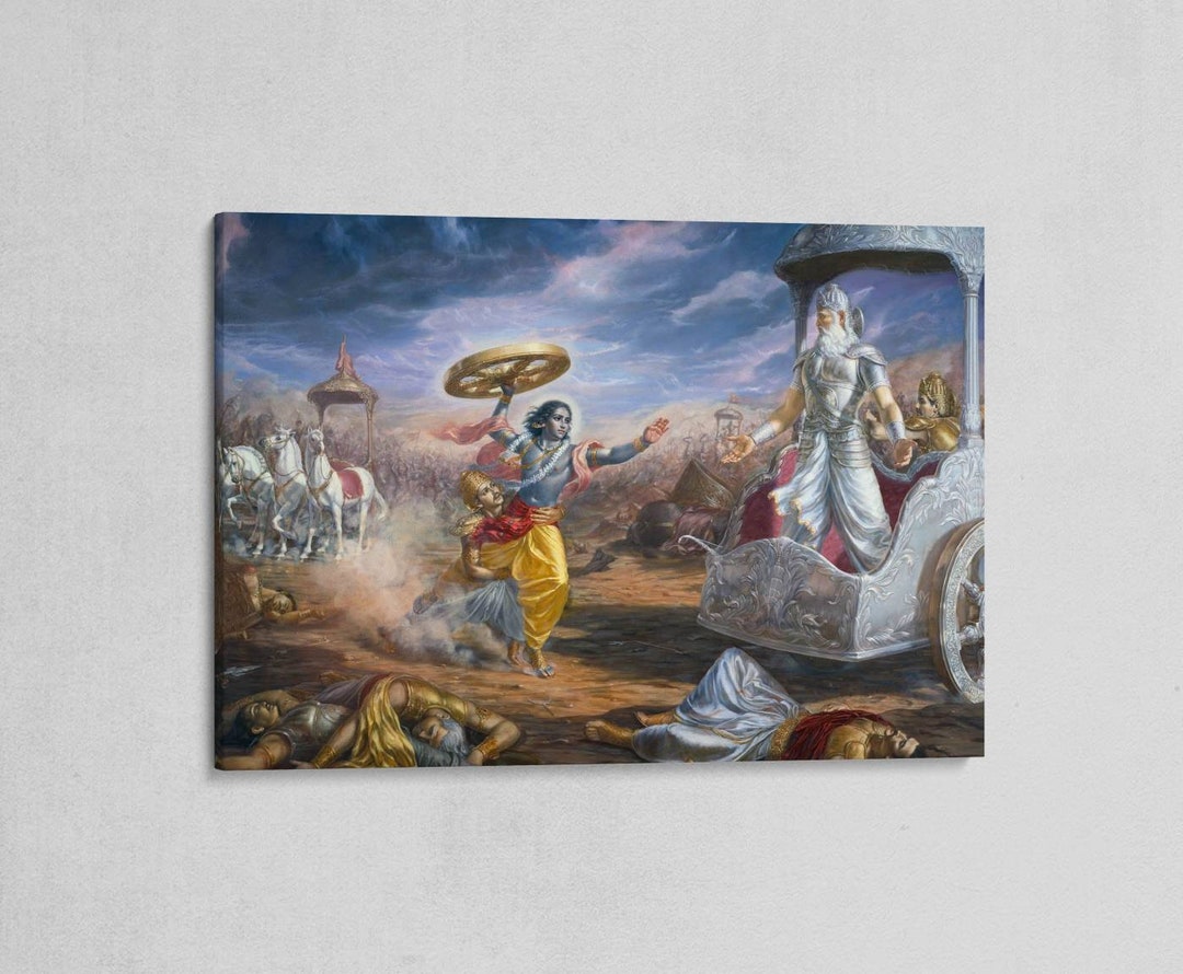 Krishna CV135MA Krishna and Bhishmadeva Print on Canvas 16 X 24 - Etsy