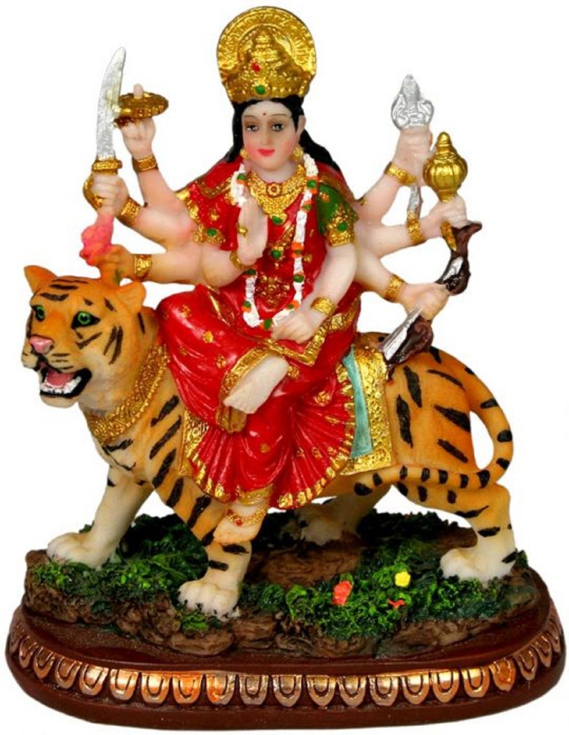 Durga on Tiger Statue 8.5 Inches B270 - Etsy