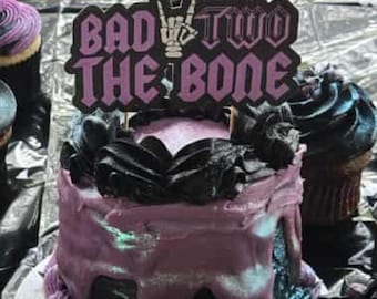 BAD TWO the BONE Cake Topper Digital File Second Birthday Cake Topper ...
