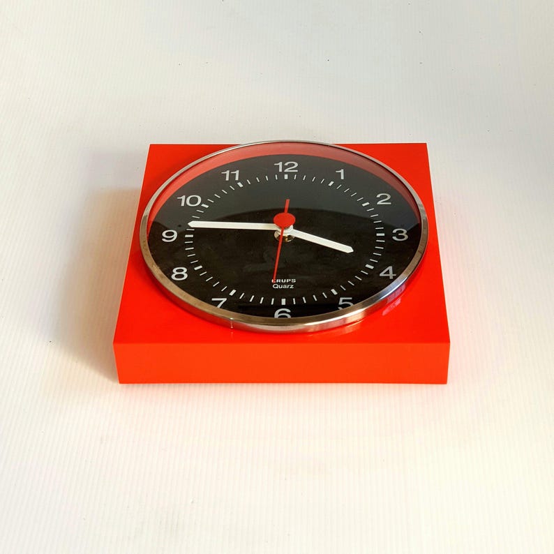 Vintage KRUPS German Wall Clock | Mid Century Modern 70's Electronic ...