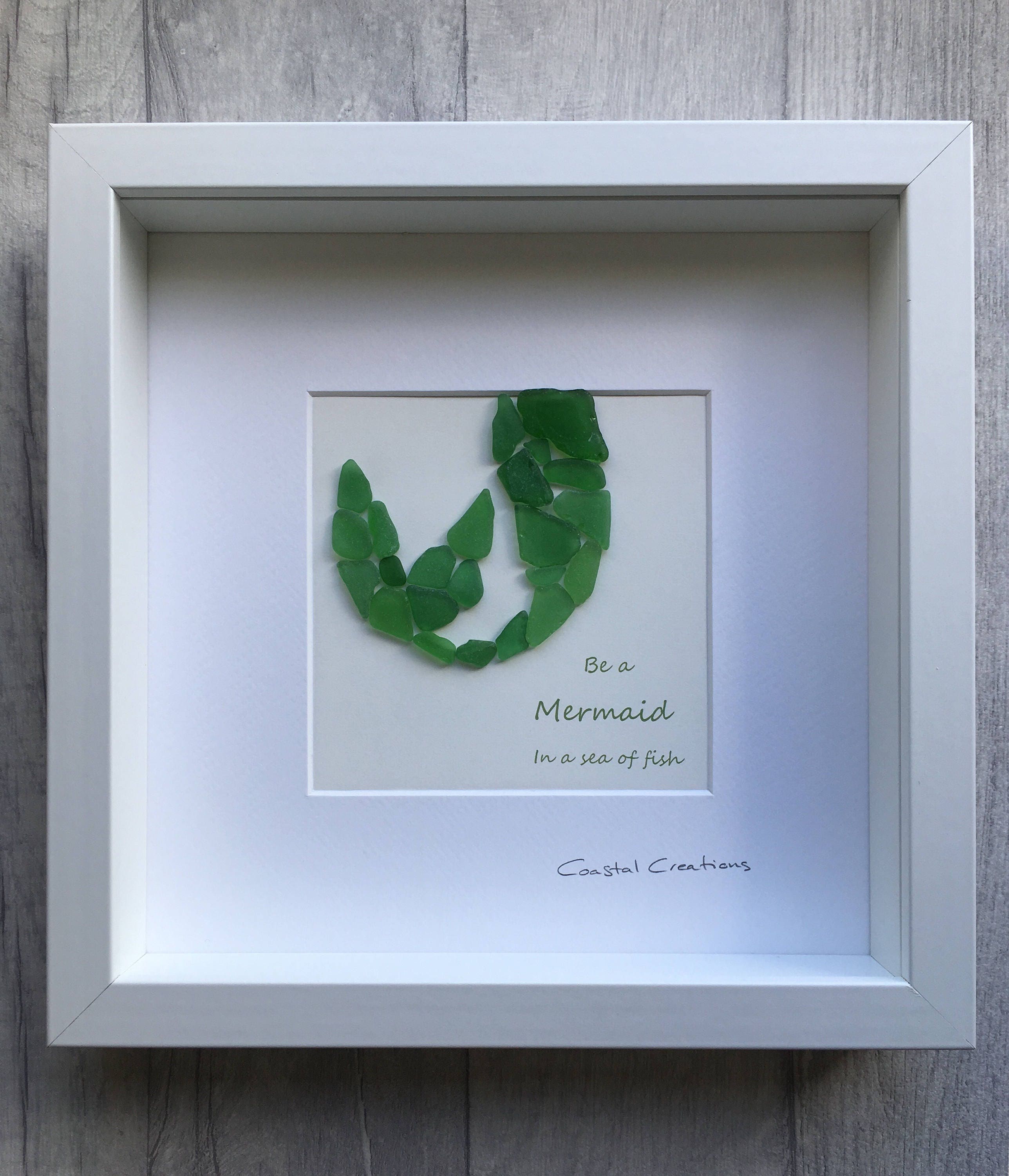 Mermaid Sea Glass Art Etsy