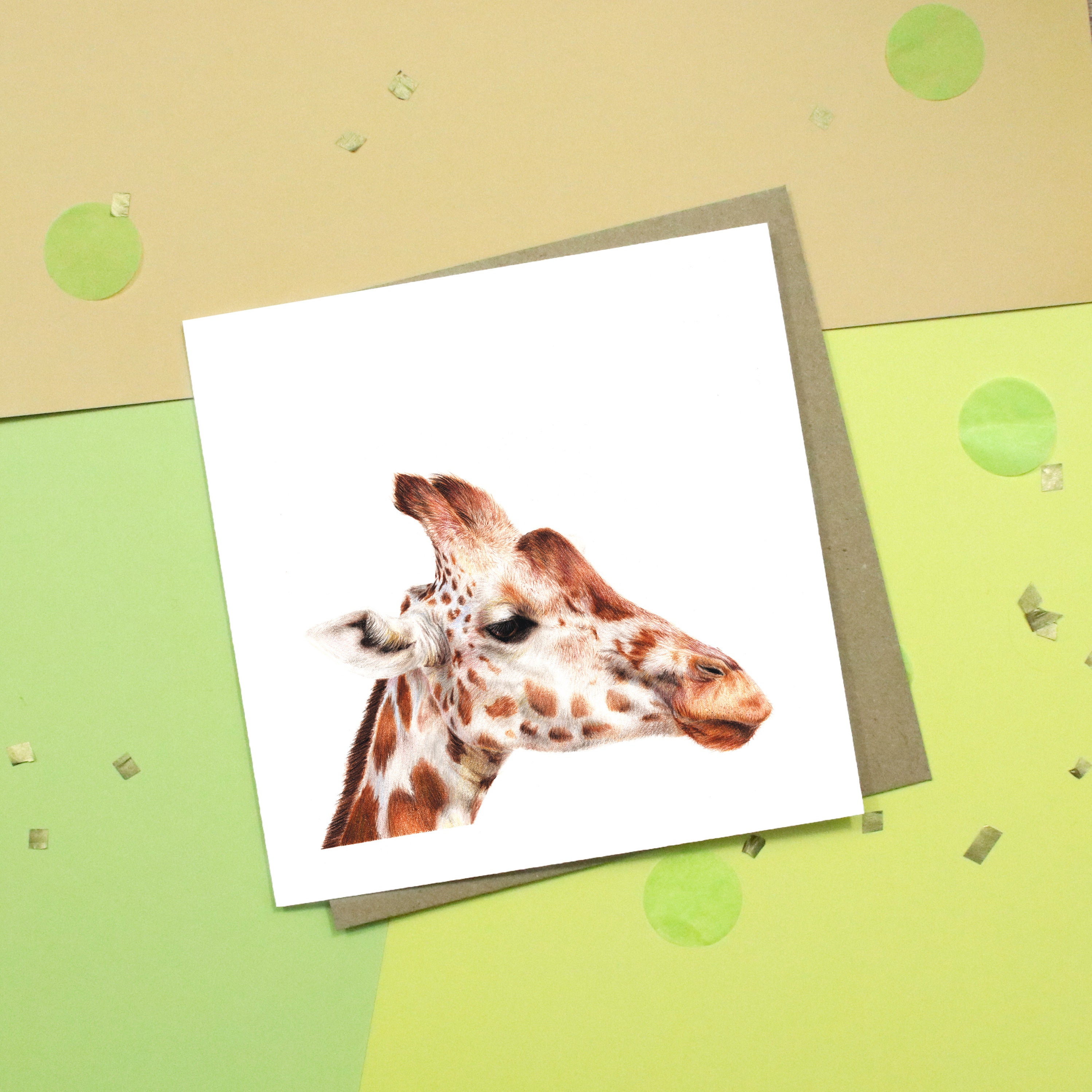 Giraffe Wild Animal Card / Greetings Card / Blank Inside / - Etsy