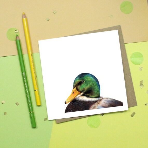 Duck Wild Animal Card / Duck Card / Greetings Card / Blank | Etsy