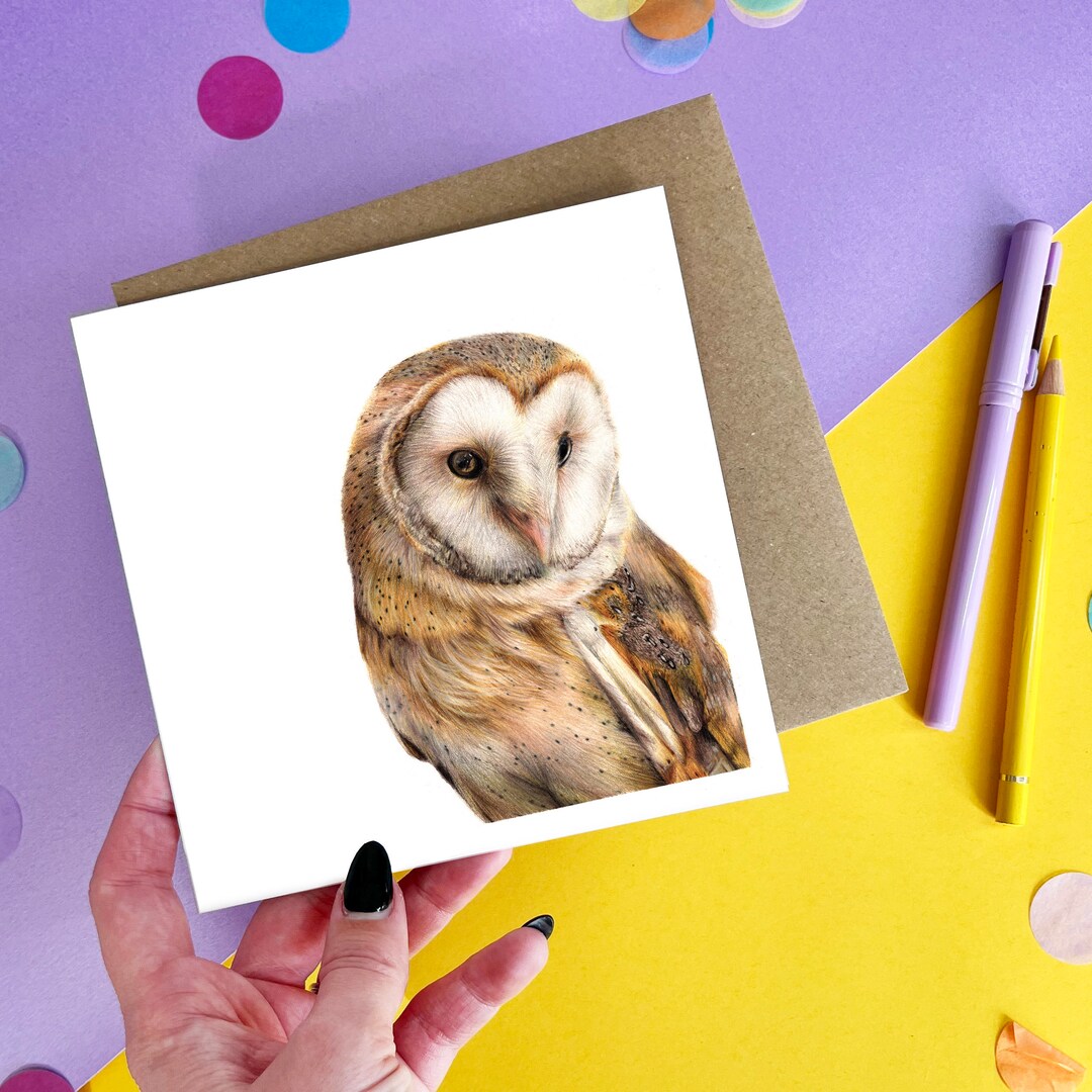 Owl Card / Barn Owl Card / Greetings Card / Blank Inside / Wildlife ...