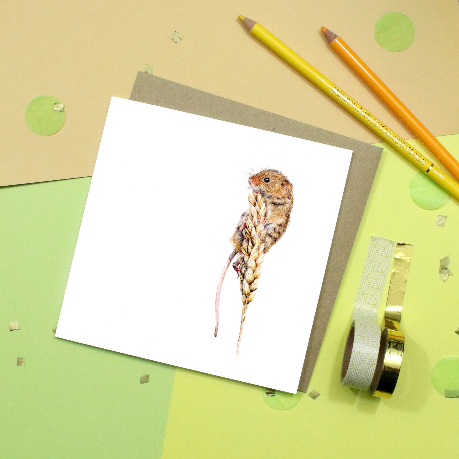 Mouse Wild Animal Card / Harvest Mouse Card / Greetings Card / - Etsy
