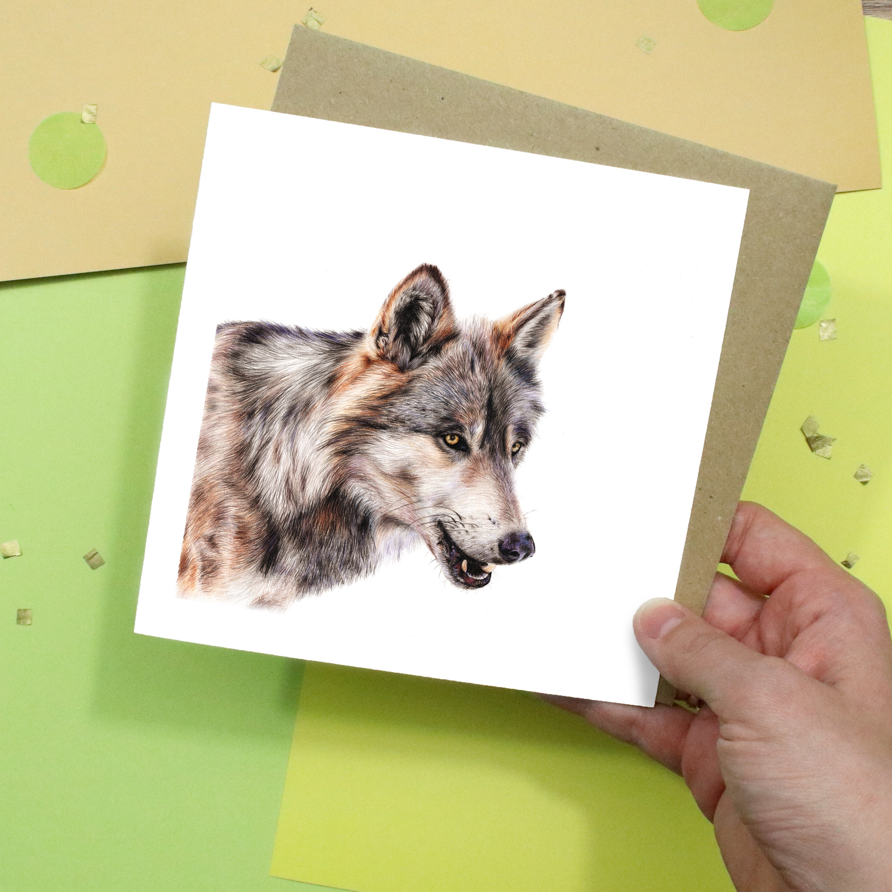 Timber Wolf Wild Animal Card / Wolf Card / Greetings Card / | Etsy