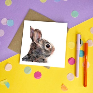 Rabbit Greeting Card / Bunny Card / Greetings Card / Blank Inside ...