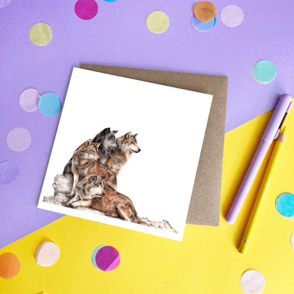 Wolf Card - Etsy