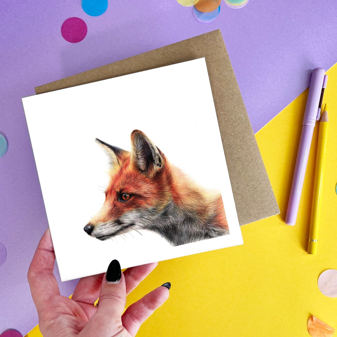 Fox Greeting Card / Fox Card / Greetings Card / Blank Inside / Red Fox ...