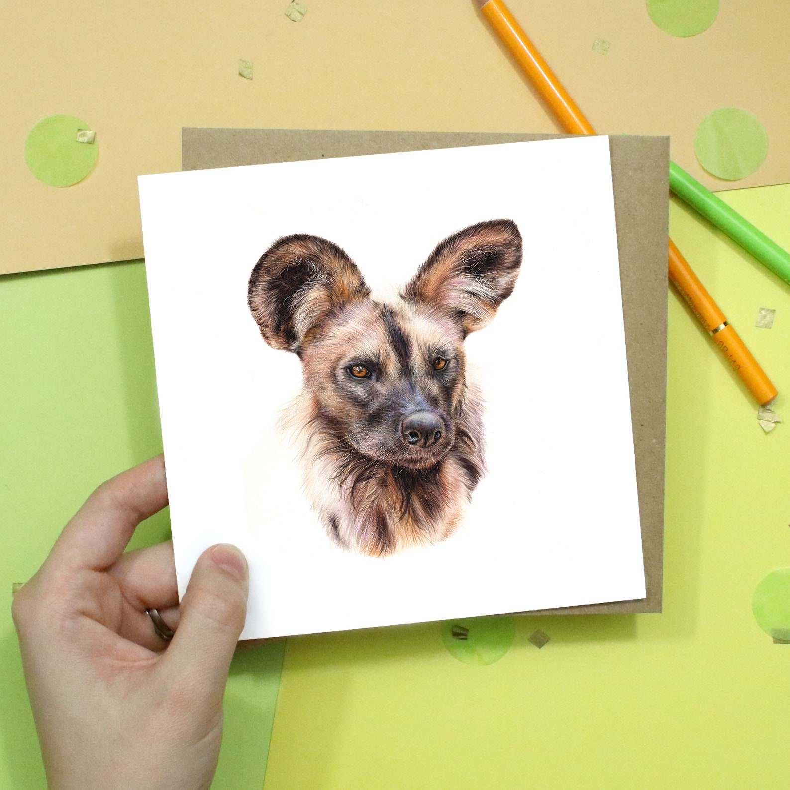 African Wild Dog Card / Dog Card / Greetings Card / Blank - Etsy